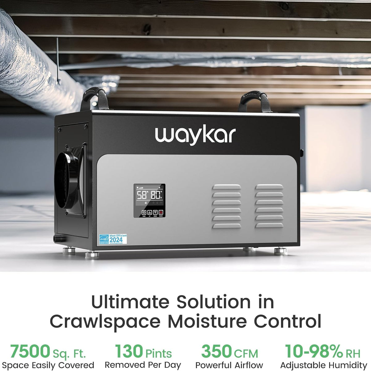 130-Pint Energy Star Most Efficient Commercial Dehumidifier with Pump – Waykar